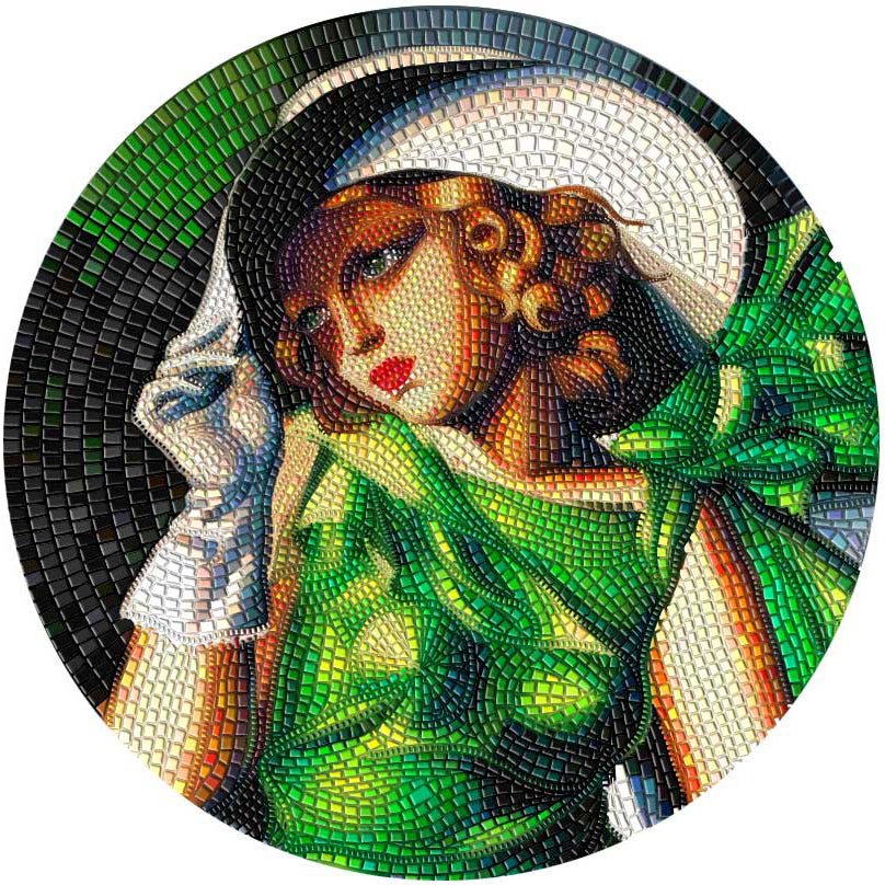 2021 $20 Young Girl In Green - Great Micromosaic Passion 3oz Silver ...