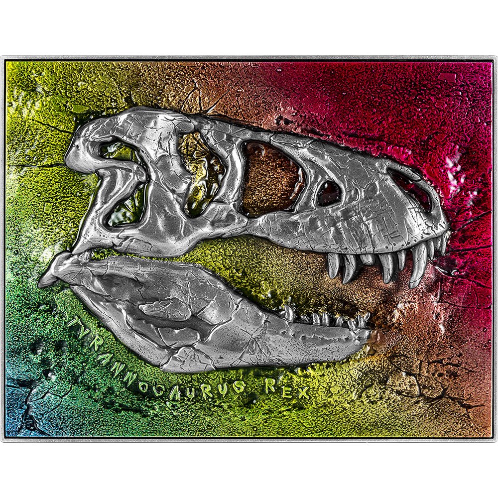 2023 Tyrannosaurus Rex Fossil 1oz Silver Antiqued Coin | Direct Coins