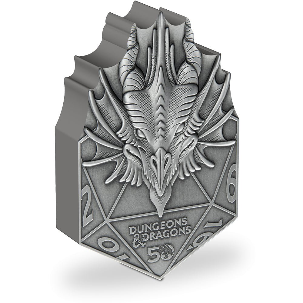 2024 Dungeons & Dragons 50th Anniversary - Red Dragon D20 2oz Silver ...