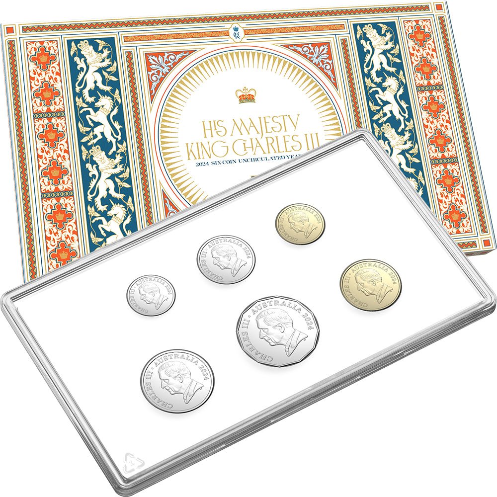 2024 HM King Charles III Effigy Uncirculated Six Coin Year Set | Direct Coins