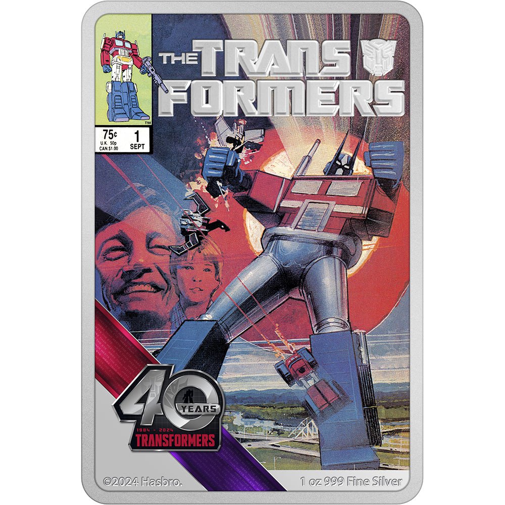2024 Transformers 40th Anniversary 1oz Silver Poster Coin | Direct Coins