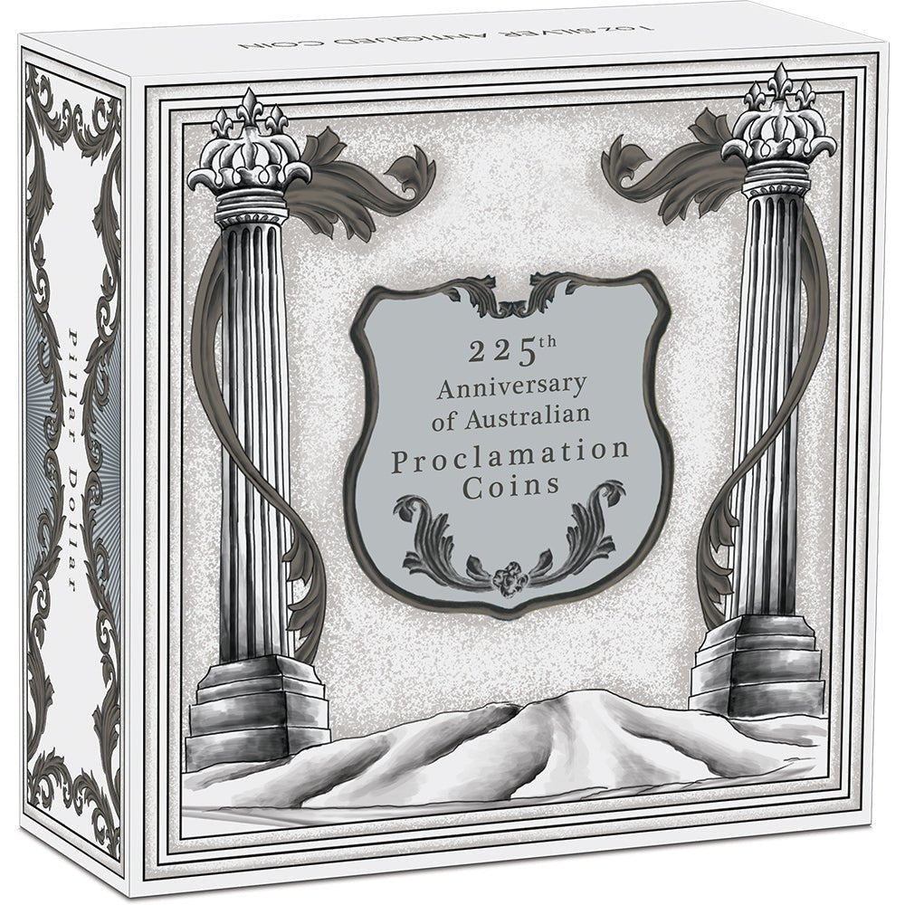 2025 Australian Proclamation - Pillar Dollar 1oz Silver Antiqued Coin ...