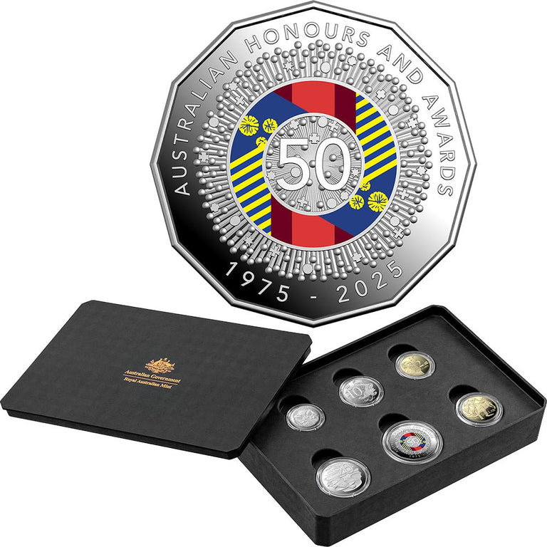 2025 50 Years Of The Australian Honours System Six-Coin Proof Year Set ...