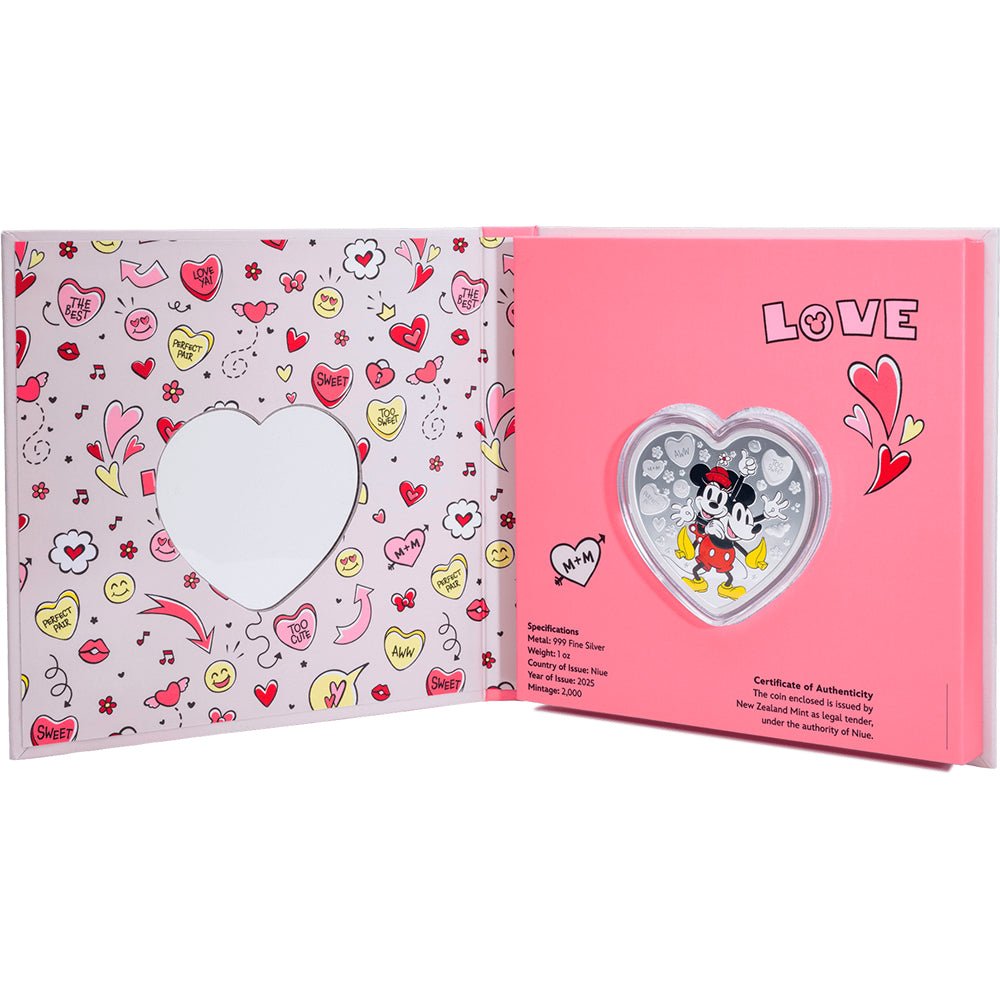 2025 Disney I Love Us - Mickey Mouse & Minnie Mouse 1oz Silver Coin ...
