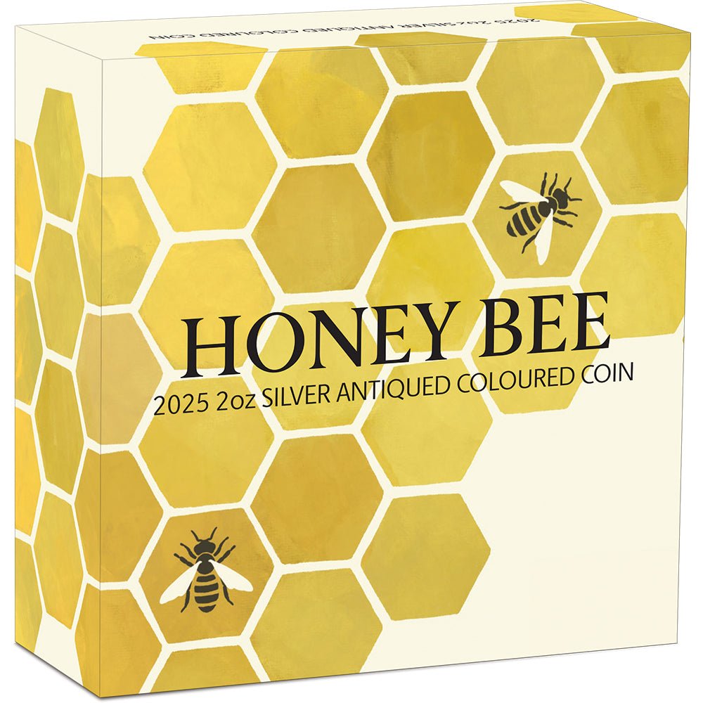 2025 Honey Bee 2oz Silver Antiqued Coloured Coin | Direct Coins