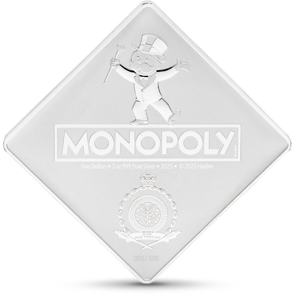 2025 Monopoly 90th Anniversary 3oz Silver Coin – Direct Coins