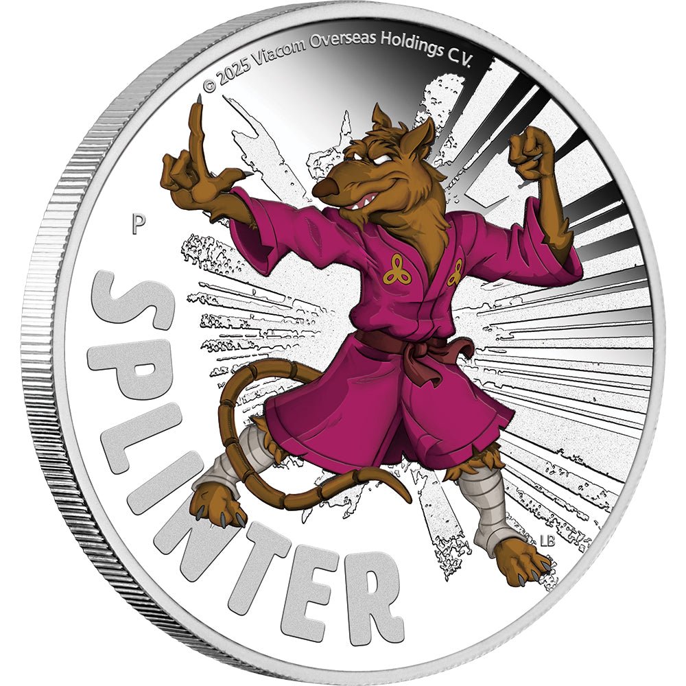 2025 Teenage Mutant Ninja Turtles - Splinter 1oz Silver Proof Coloured ...