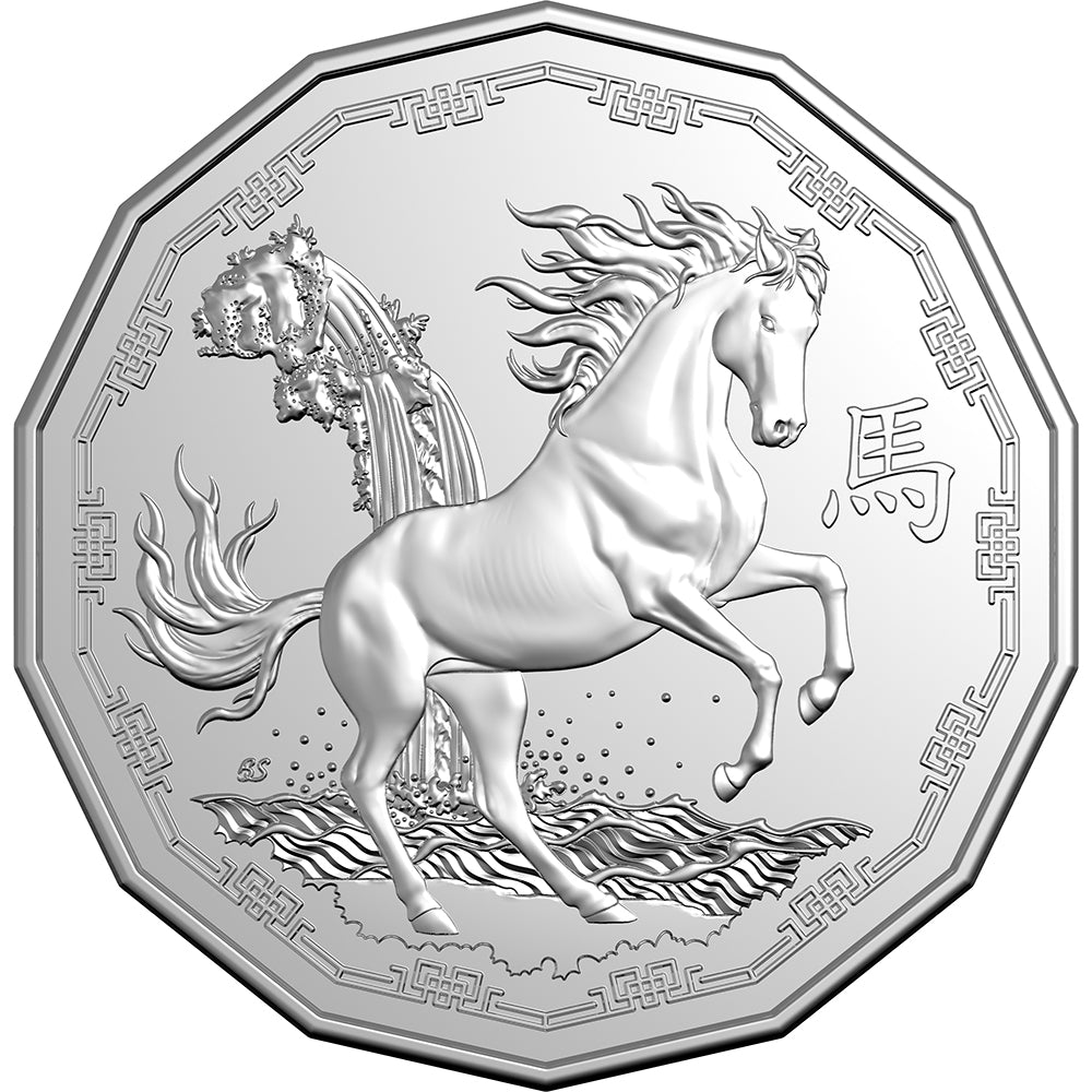 50c Lunar Series - Year Of The Horse Uncirculated Tetradecagon Coin ...