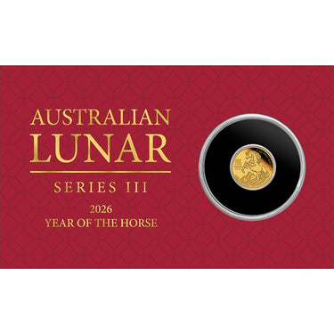 2026 Year Of The Horse - Mini Horse 0.5g Gold Proof Coin In Card ...